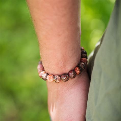 Leopárd Jáspis Anyafűzte Karkötők