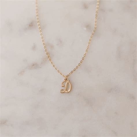Script Initial Necklace Initial Necklace Gold Monogram Necklace