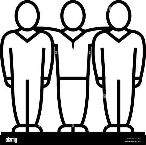 Collective Power Line Icon Concept Sign Outline Vector Illustration Linear Symbol Stock