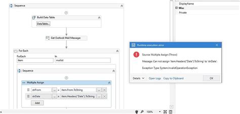 problem with extracting dates from outlook activities uipath