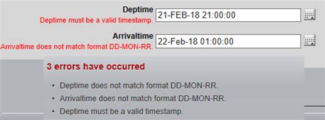 sql validation error column must be a valid timestamp stack overflow