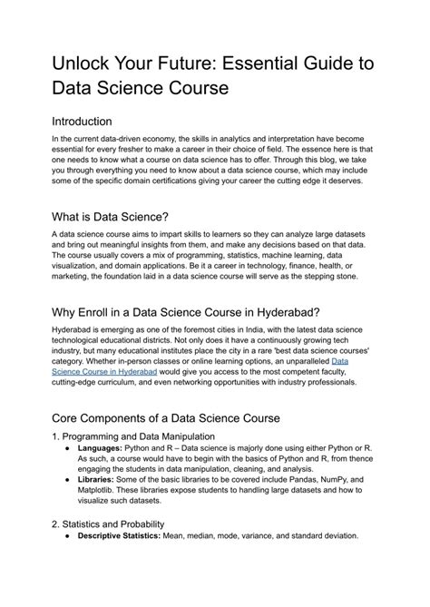 Ppt Unlock Your Future Essential Guide To Data Science Course Powerpoint Presentation Id