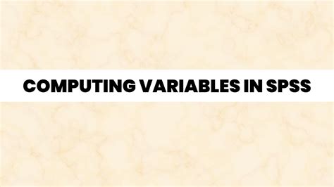 Computing Variables In Spss Youtube