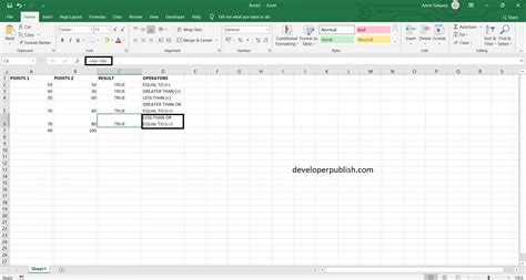 Comparison Operators In Microsoft Excel Developer Publish