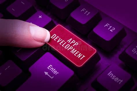 Text Showing Inspiration App Development Internet Concept Producing Computer Software With A