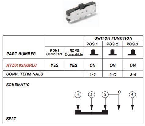 SPDT Slider Switch Wiring 1P3T 4 Pins No Common Pin Electrical