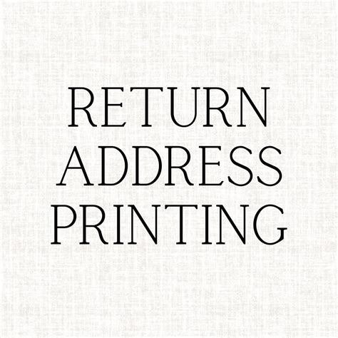 Envelope Return Address Printing Add On Etsy