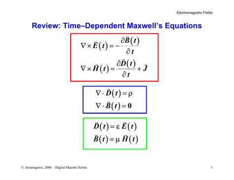 Review Timedependent Maxwells Equations D T E T