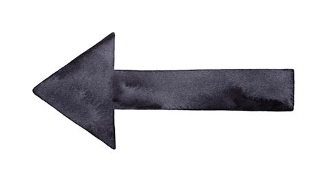 장식 검은 화살표 수채화 그림입니다 하나의 단일 개체입니다 흰색 배경 창조적 인 디자인 배너 노트 장식에 대 한 컷아웃 요소에 손으로 그려진 물 색깔 예술적 그라데이션