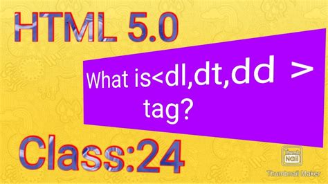 What Is Dldtdd Html 5 Tag Tutorial In Urdu Class 24 Youtube
