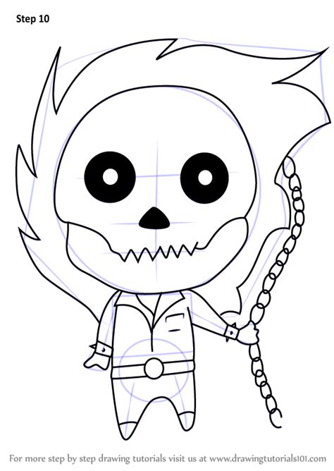 How To Draw Chibi Ghost Rider Easy Step By Step Tutorial