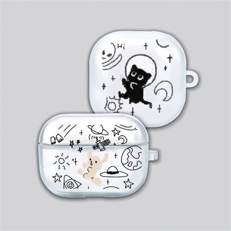 에이블리 단독💘 깜냥이 누렁이 우주 캐릭터 무선이어폰 케이스 에어팟프로2 에어팟3 에어팟4 국산 투명 디자인 젤리 버즈라이브케이스 버즈케이스 버즈 버즈3 버즈3케이스 에이블리