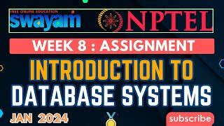 Introduction To Database Systems Week 8 Nptel Answers 2024 Nptel