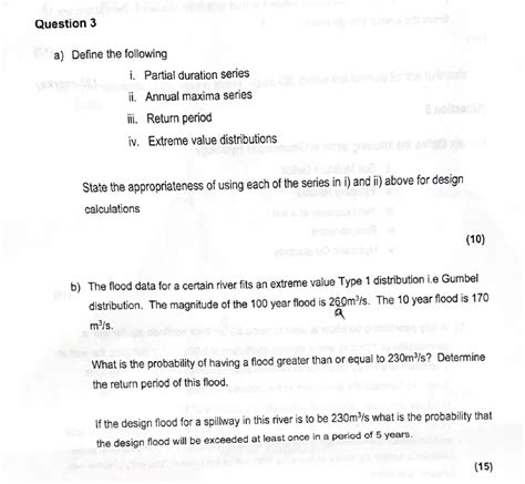 Solved A Define The Following I Partial Duration Series
