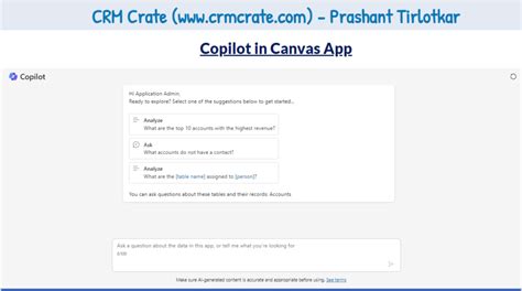 Integrate Copilot Control Into A Canvas App CRM Crate