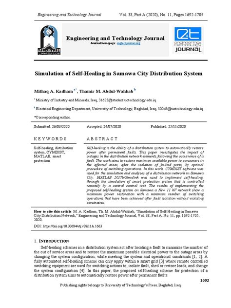 Simulation Of Self Healing Distribution System Pdf Mathematical Optimization Electric Power