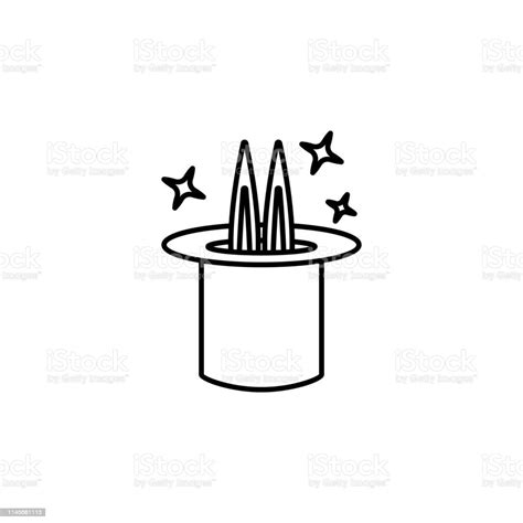 마술 모자 토끼 아이콘입니다 모바일 개념 및 웹 응용 프로그램 아이콘에 대 한 마법의 요소입니다 웹 사이트 디자인 및 개발을 위한 얇은 라인 아이콘 개념에 대한 스톡 벡터