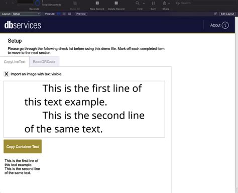 Filemaker Readqrcode Getlivetext Functions Db Services