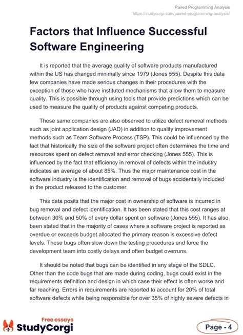 Paired Programming Analysis Free Essay Example