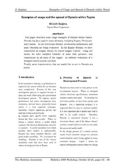 Use Examples And The Spread Of The Future Of Dymola Modelica