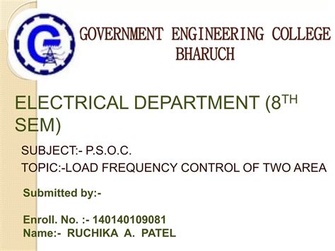 Load Frequency Control Of Two Area Ppt