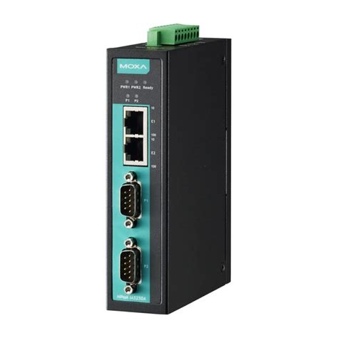Moxa 2 Port Isolated Rs 232 422 485 Ethernet Serial Device Server Surge Protection Impulse