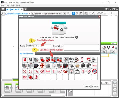Inspiring Mindstorms Ev3 Programming For Fll Part 1 Reusable Ev3 Move Straight My Block Robot