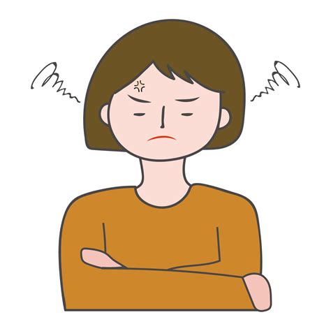 イライラ、ムカムカしている女性のイラスト 商用フリー無料のイラスト素材なら「イラストマンション」