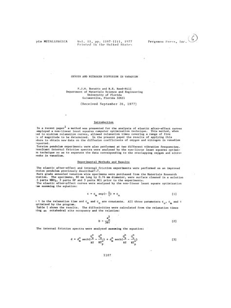 Pdf Oxygen And Nitrogen Diffusion In Vanadium