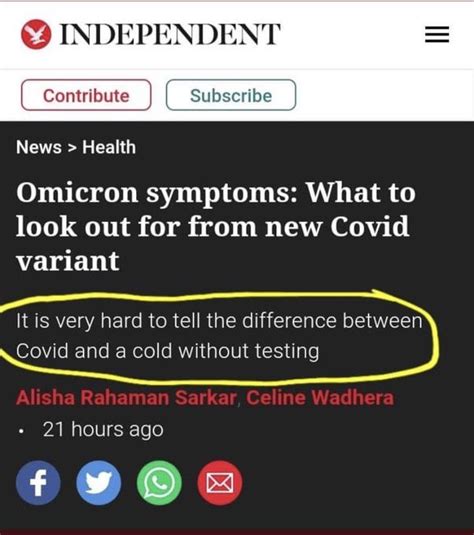 Omicron Is Just Cold In Disguise Conspiracy