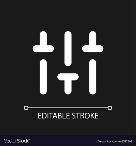 Vertical Adjustment Pixel Perfect White Linear Ui Vector Image