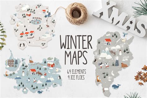 Winter Maps Custom Designed Illustrations ~ Creative Market
