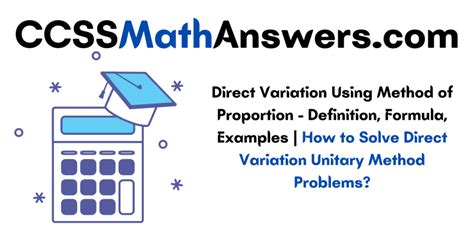 Direct Variation Using Method Of Proportion Definition Formula