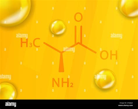 Alanine Chemical Formula Alanine 3d Realistic Chemical Molecular Structure Stock Vector Image