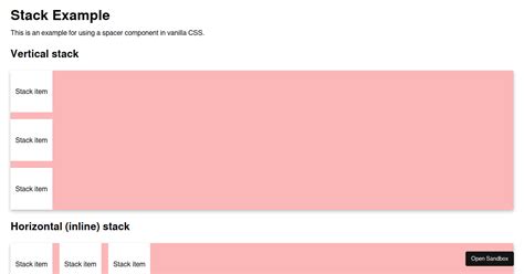 Css Stack Example Codesandbox