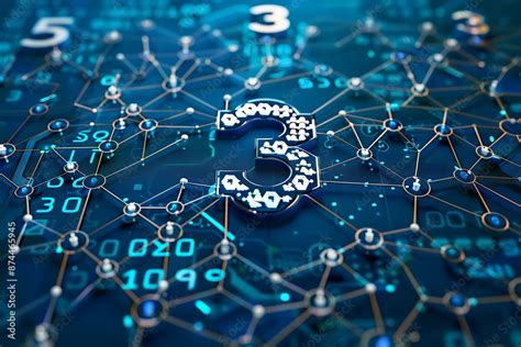 As A Series Of Interconnected Digital Nodes Forming A Network On A Cyber Blue Background