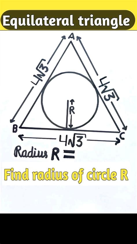 A Circle Inside An Equilateral Triangle Find Circle Of Radius R Short