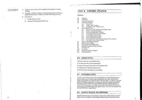Block 2 IBO 4 Unit 3 Exports Finance Institutional Frame Work Packing Credit Advance