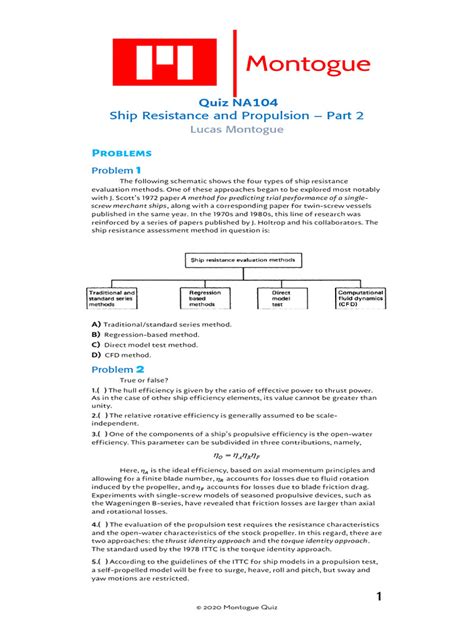 Ship Resistance And Propulsion Quiz Pdf