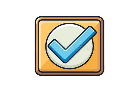 Vector Icon Of A Bold Checkmark Enclosed In A Square Badge Symbolizing Approval Confirmation