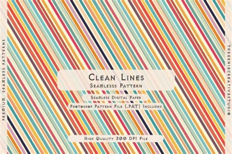 Clean Lines Seamless Digital Pattern Graphic By Thegeniecreativestudio Creative Fabrica