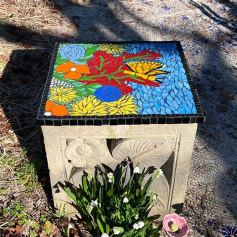 Stained Glass Mosaic Vase Candle Holder Planter Stained Glass Mosaic