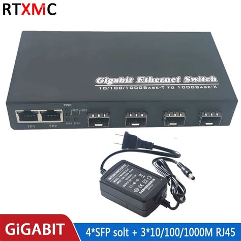Gigabit Ethernet Switch Fiber Optical Media Converter Fiber Switch Sfp Rj M Utp