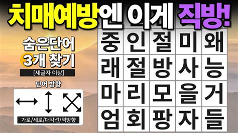 치매예방엔 이 문제가 직방 Youtube