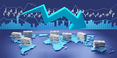 금융 위기 차트 3d 그림 프리미엄 사진
