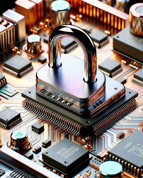 Computer Security Passwords Protected Codes Microchip Circuit Board