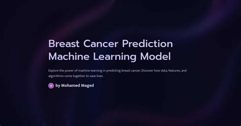 Breast Cancer Prediction Machine Learning Model