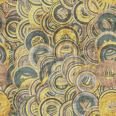 Seamless Concentric Circle In Retro Colors Surface Pattern Design For Print Stock Illustration