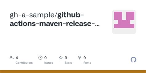 Github Gh A Sample Github Actions Maven Release Sample