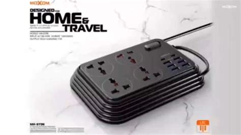 Moxom Mx St06 3 4a 6 Usb Ports 2 Pd Type C 4 Universal Power Socket Desktop Extension Home